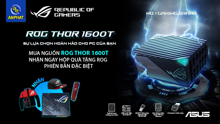 ROG THOR 1600T – SỰ LỰA CHỌN HOÀN HẢO CHO PC CỦA BẠN