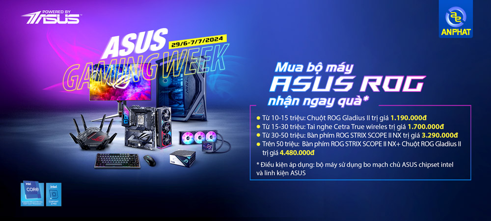 ASUS GAMING WEEK TẠI AN PHÁT 49 THÁI HÀ: NHẬN NGAY QUÀ KHI BUILD MÁY BỘ ASUS ROG
